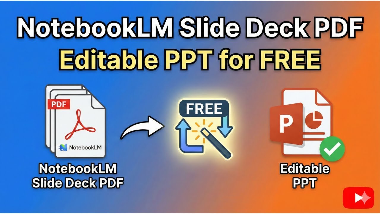 FREE Method to Convert Your NotebookLM Slide Deck PDF to Editable PowerPoint | PDF to Editable PPT