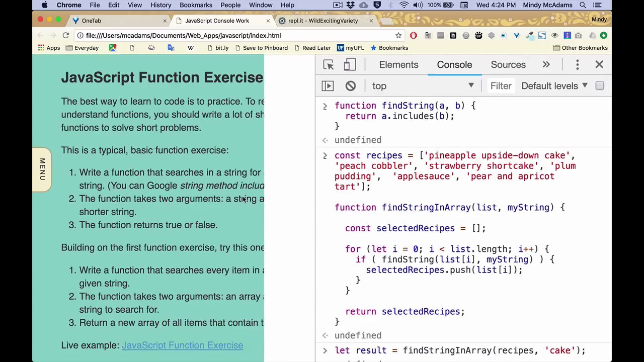 js28 JavaScript Functions Exercise, part 2 of 2