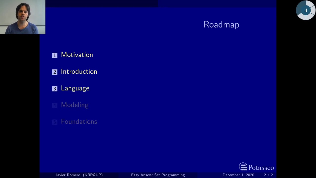 Easy answer set programming, organization