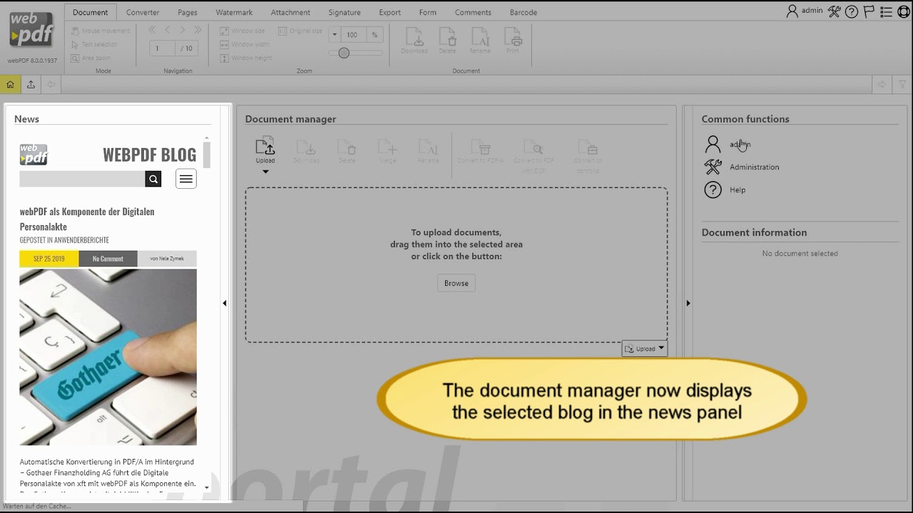 webPDF - How to manage your webPDF server with the portal