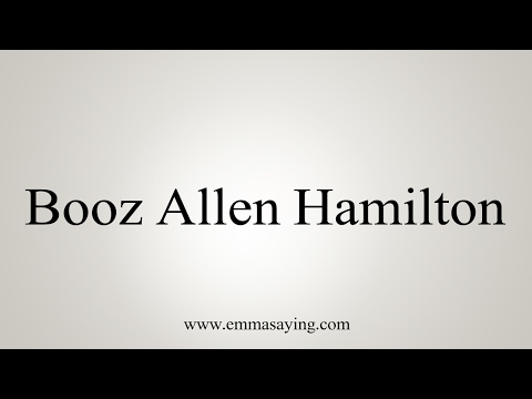 How to Pronounce Booz Allen Hamilton