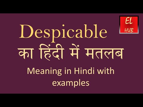 Despicable meaning in Hindi