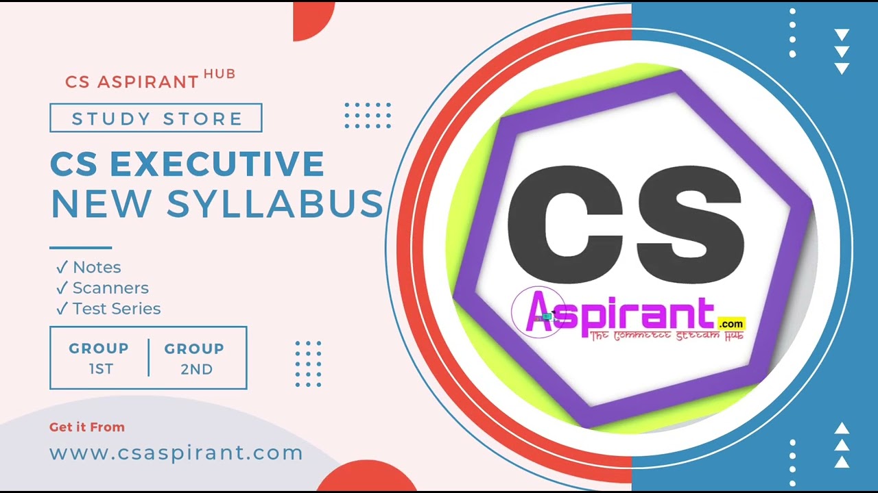 CS Aspirant - CS EXECUTIVE NEW SYLLABUS STUDY STORE #notes #testseries #scanners