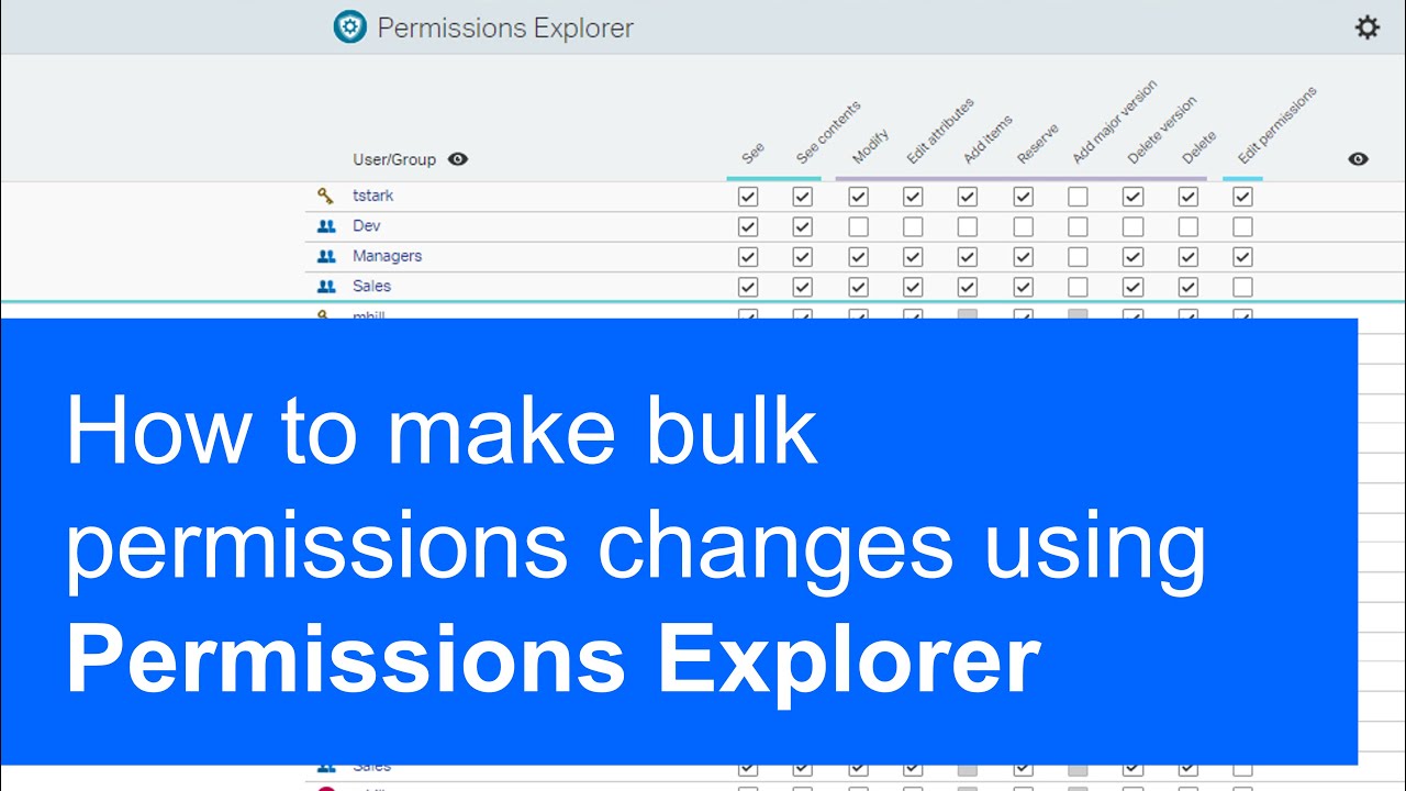 Make bulk permissions changes using Permissions Explorer | OpenText Content Server