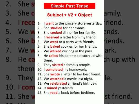 Simple Past Tense Examples | Affirmative Sentences | Basic English