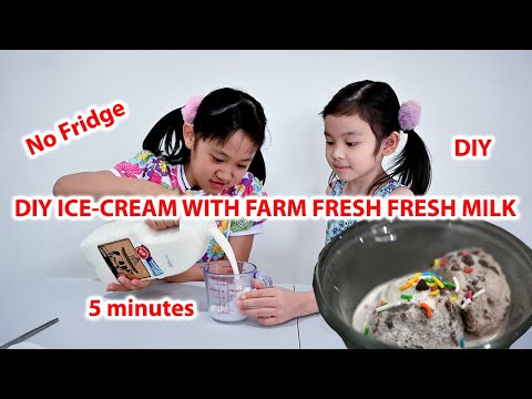 How to make Ice Cream Using a Ziplock Bag and Farm Fresh Milk in 5 minutes - No Fridge!