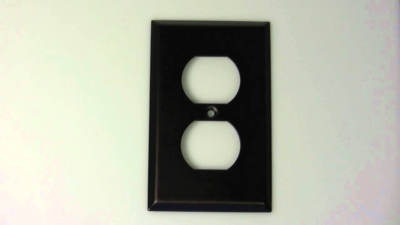 Antique Bronze Steel 2 Plug Wall Plate