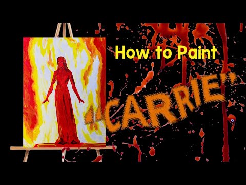 How to Paint Carrie (1976) Easy Tutorial Sissy Spacek Brian DePalma Stephen King DIY