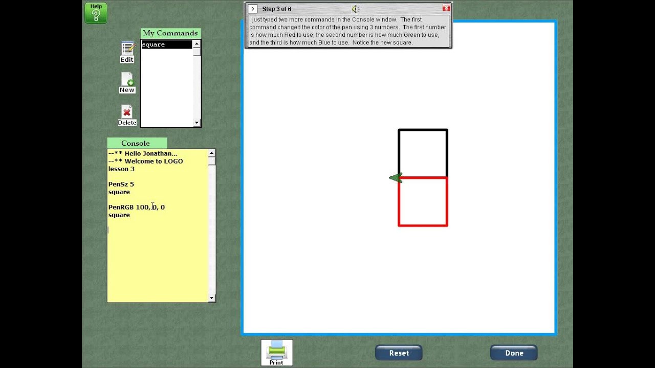Mini-Turtle Logo Programming -  Lesson 3