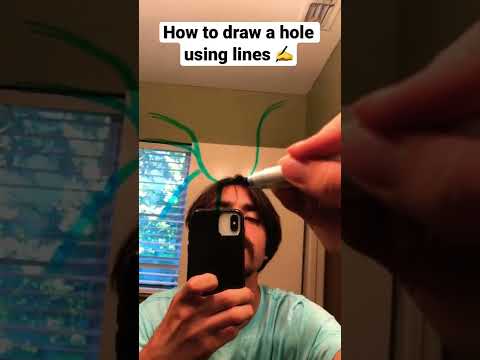 HOW TO DRAW A HOLE USING LINES!!! (DRAWING TRICK) ???????? #shorts #drawing #art #line