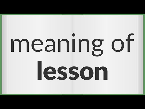 Lesson | meaning of Lesson