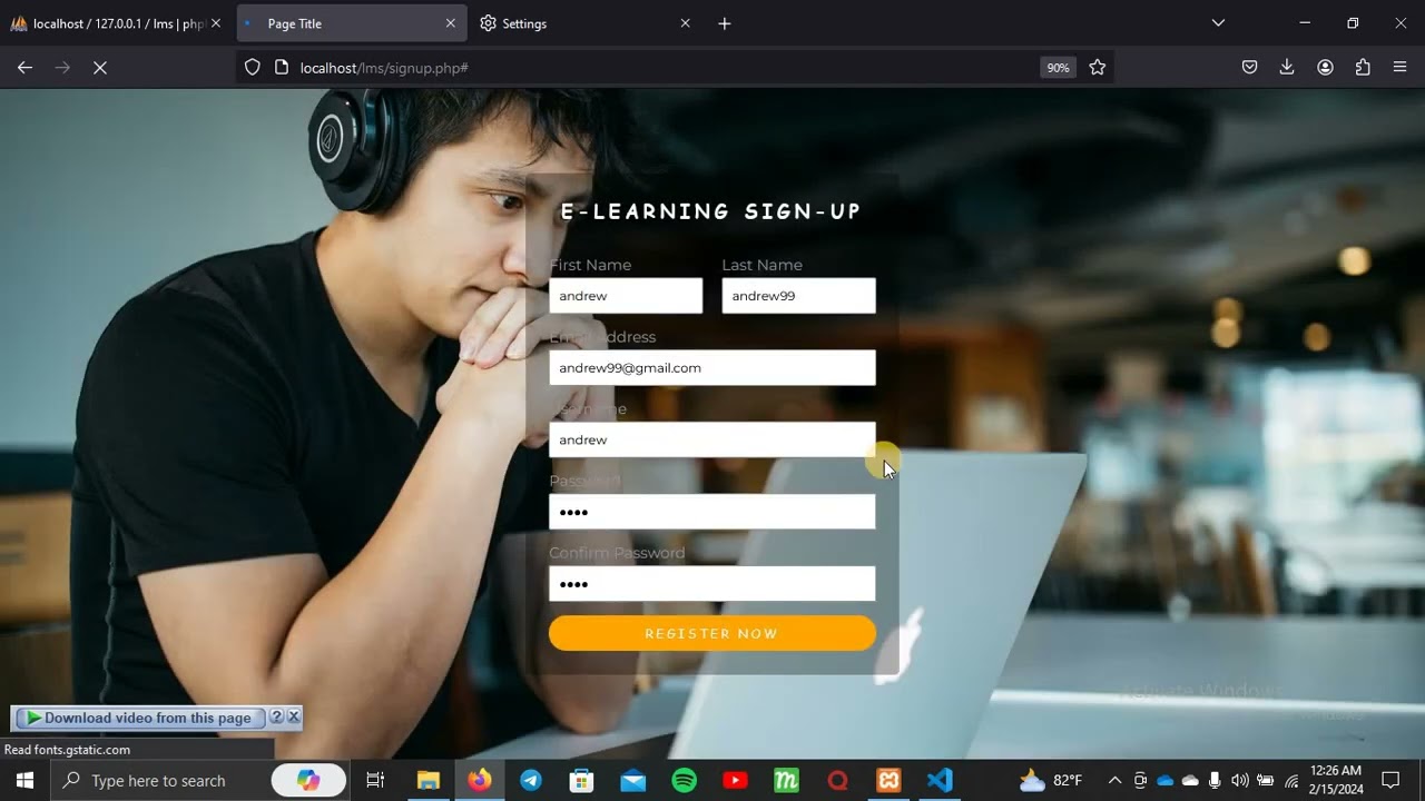 Simple E-Learning Website with Video Uploading Feature with PHP,HTML,CSS,MySQL | with SourceCode