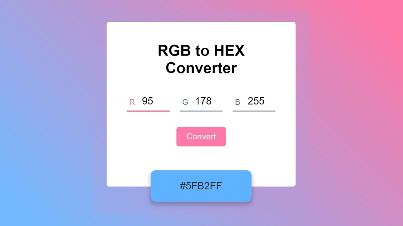 How to Convert RGB to HEX Color Code using Javascript