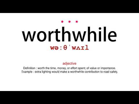 How to pronounce worthwhile - Vocab Today