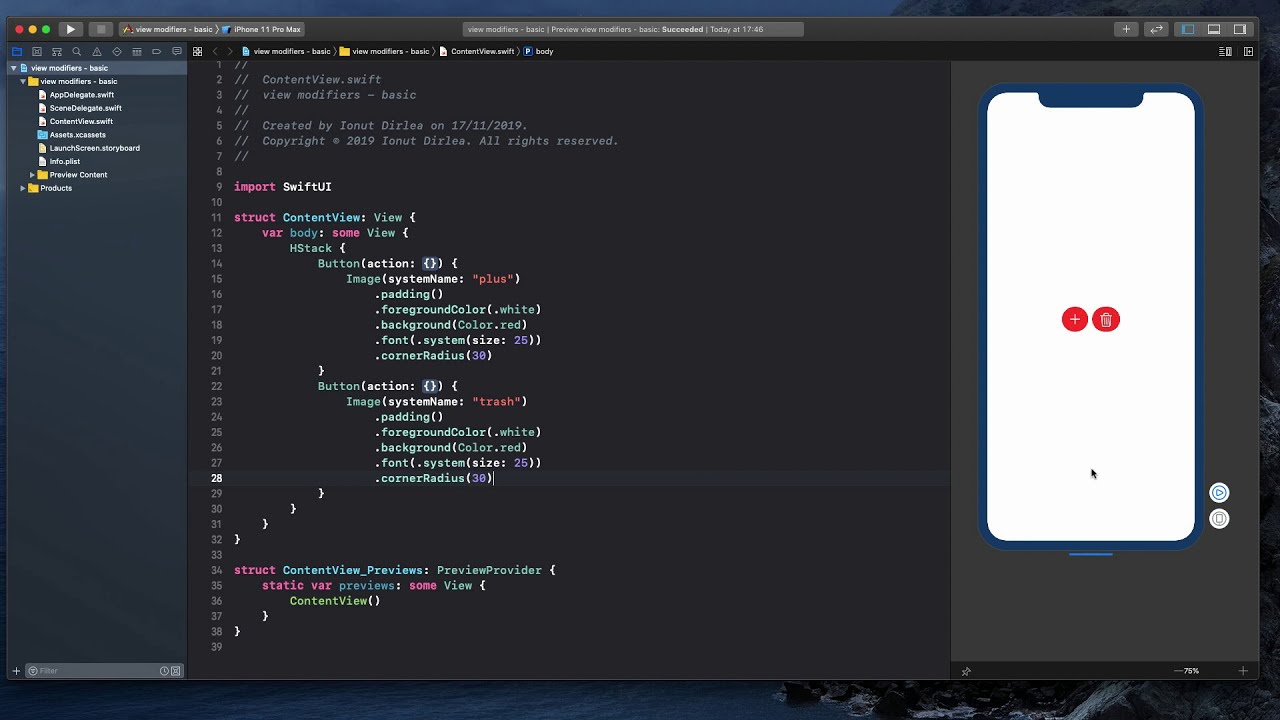 Reuse code with View Modifiers - Learn Swift UI