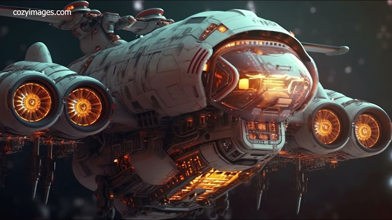 Alien Spaceship with Lights - Midjourney Ai