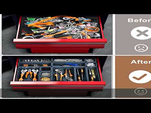 A-LuGei【𝟯𝟮𝗣𝗰𝘀 Tool Box Organizer Tray Divider Set, Desk Drawer Organizer, Garage Organization