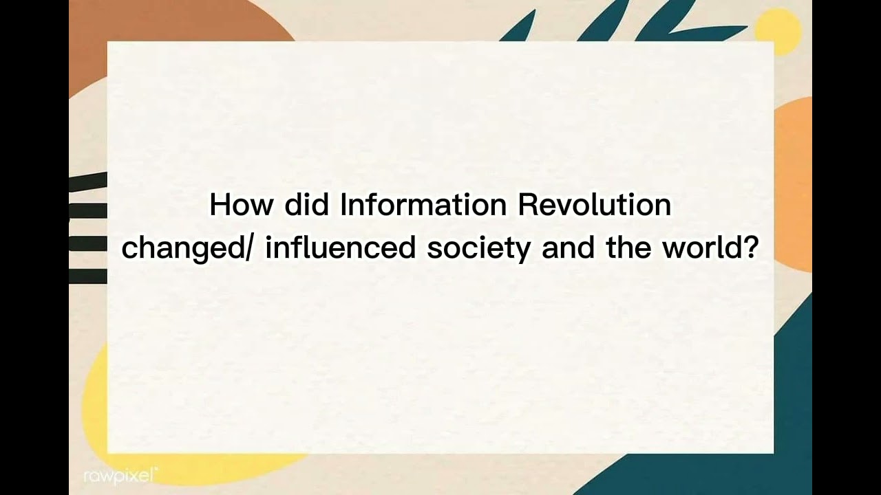 Understanding the Information Revolution: Transformations in ... Understanding the Information Revolution: Transformations in ...