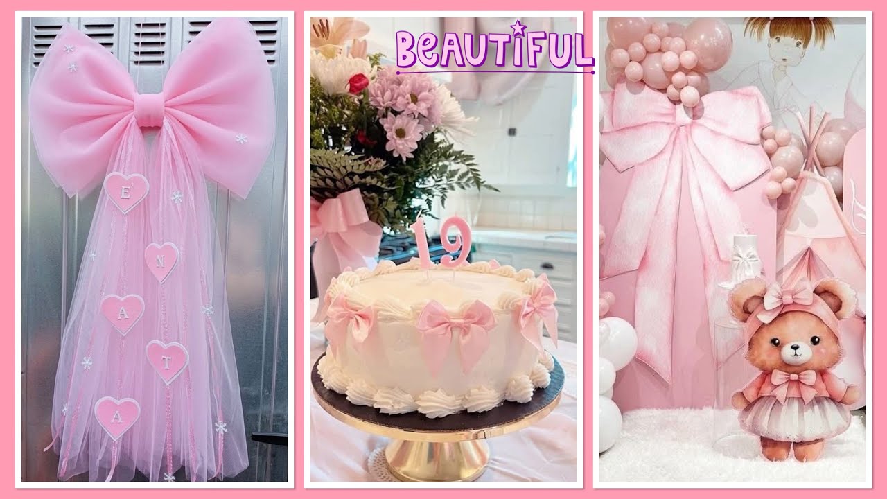 Flirty pink bow themed party ideas