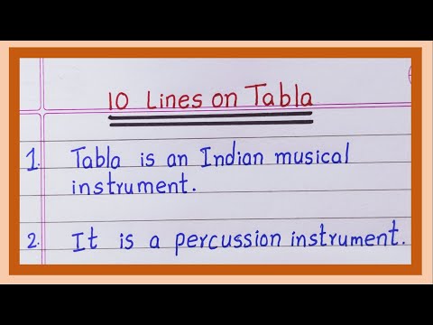 10 Lines on Tabla in English | Few Lines about Tabla