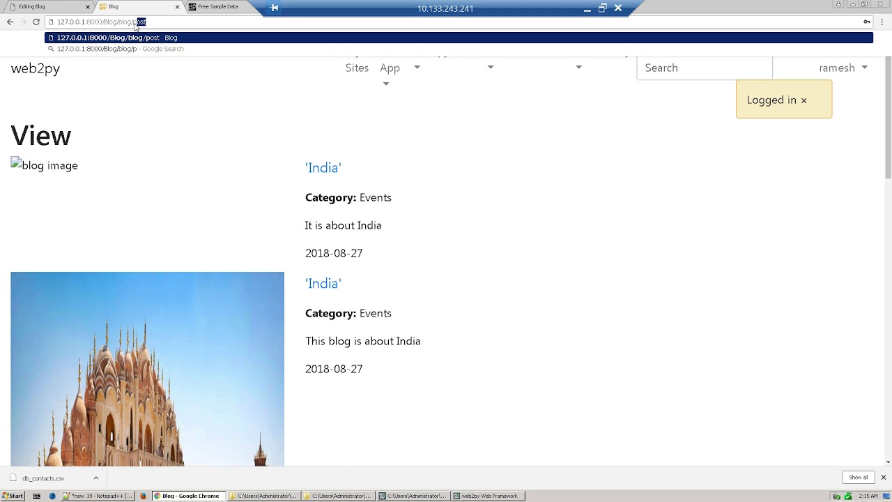 Web development using web2py and python part 23