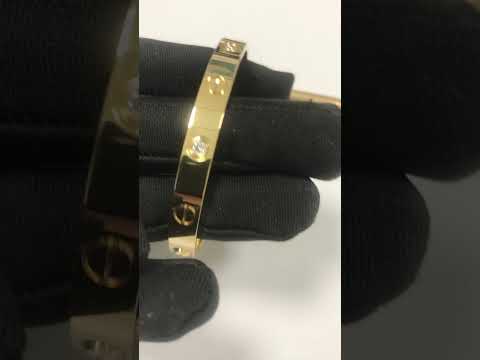 18K Real Gold Cartier Love 4 Diamond Bracelet #18kbracelet #cartierbracelet
