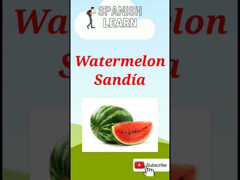 Watermelon Spanish language Vocabulary