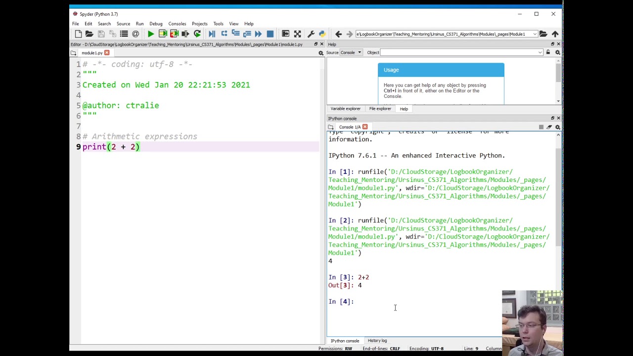 Data Structures Module 1: Python Arithmetic Expressions / Variables