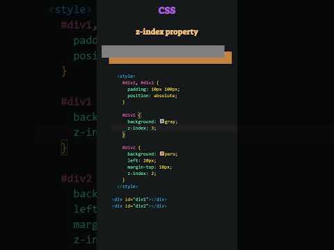 CSS z-index Property #css #zindex
