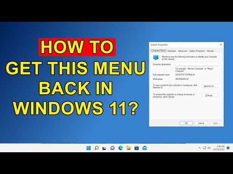 Windows 11 How to Get to the Classic Advanced System Menu
