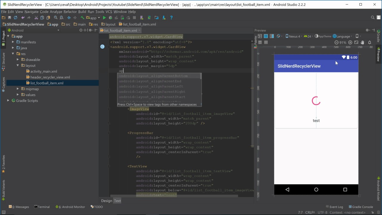 276 Setup CardView For Advanced RecyclerView |