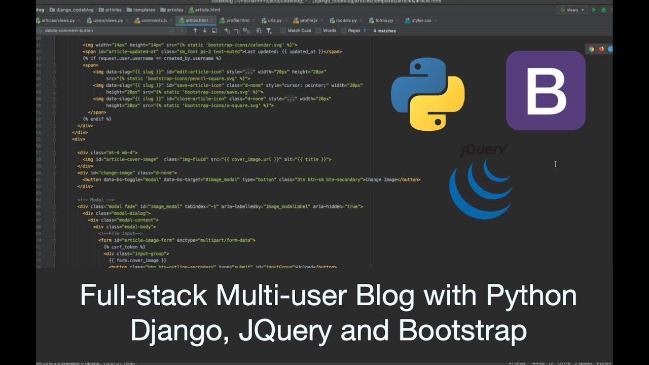 Full-stack Multi-user Blog with Python Django, JQuery and Bootstrap