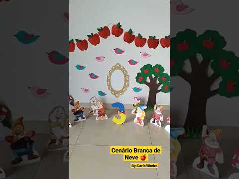 Cenário Branca de Neve em EVA #amooquefaco #artesanato #mesversario #brancadeneve #mêsversário