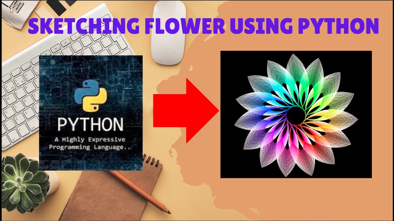 Sketching Colorful Flower Using Python | Python Sketching | Python Turtle | Python Videos