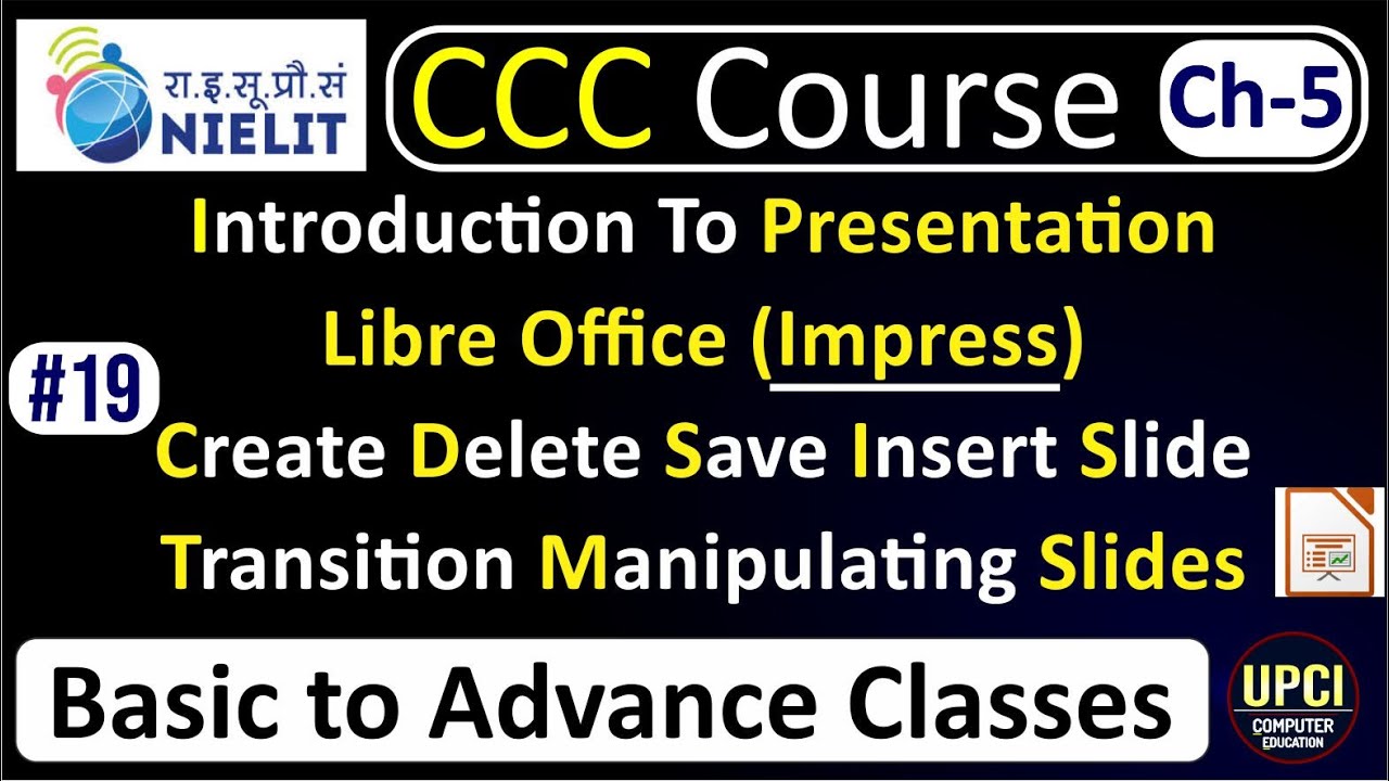 CCC Course |Introduction to Presentation ,libreOffice Impress| Chapter 5  Hindi | Lecture-19
