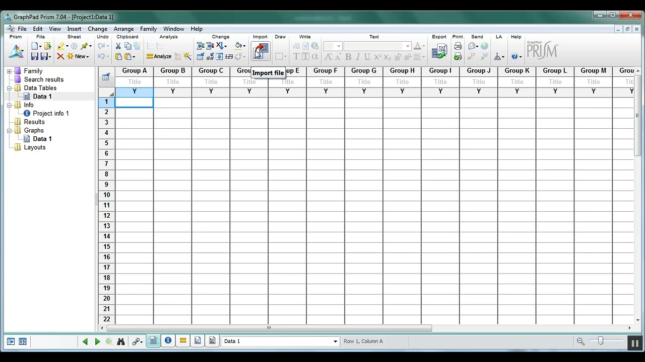 Import Data From Excel to Prism