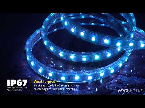 WYZworks LED Strip Lights, SMD 5050 Water-Resistant - Dimmable 16 Colors & Multi Modes