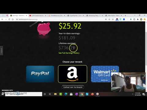 $25.92 PaidViewPoint.com Review Step by Step Tutorial CashOut Free PayPal Amazon Walmart Money