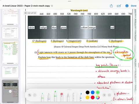 Physics A-Level 2023 Paper 2 (part 2) - Spectra and Stars (Edexcel Linear)