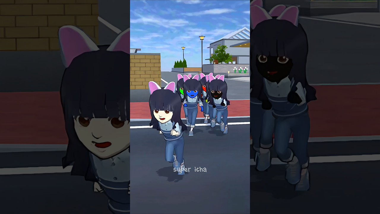 When Yuta and Mio turn into zombie cats #shorts #sakuraschoolsimulator #yutamio