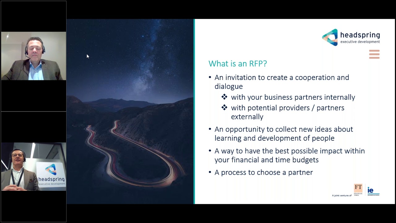 Headspring Webinars: How to compose a world class Learning and Development RFP