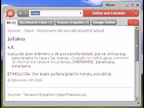 Definición de jofaina