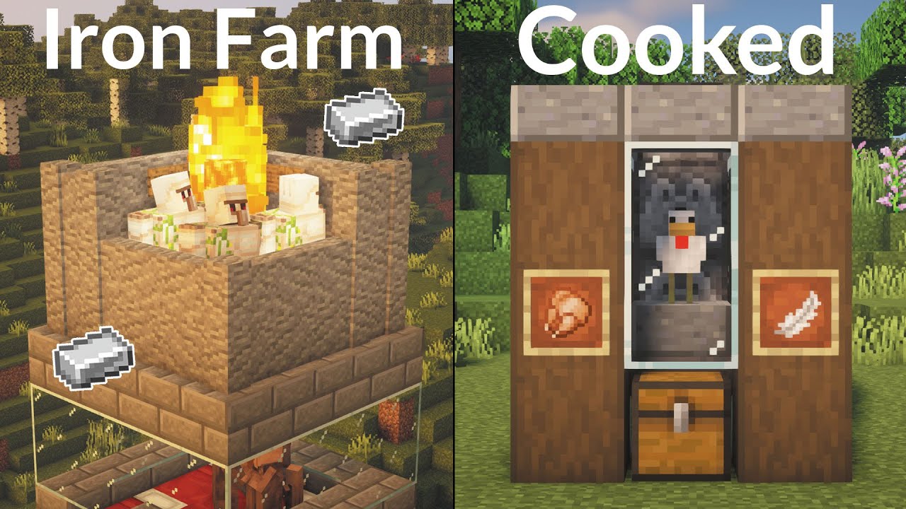 Minecraft | 4 EASY Starter Farms - Minecraft Builders