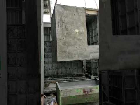 Lightweight concrete bathroom pod without cladding