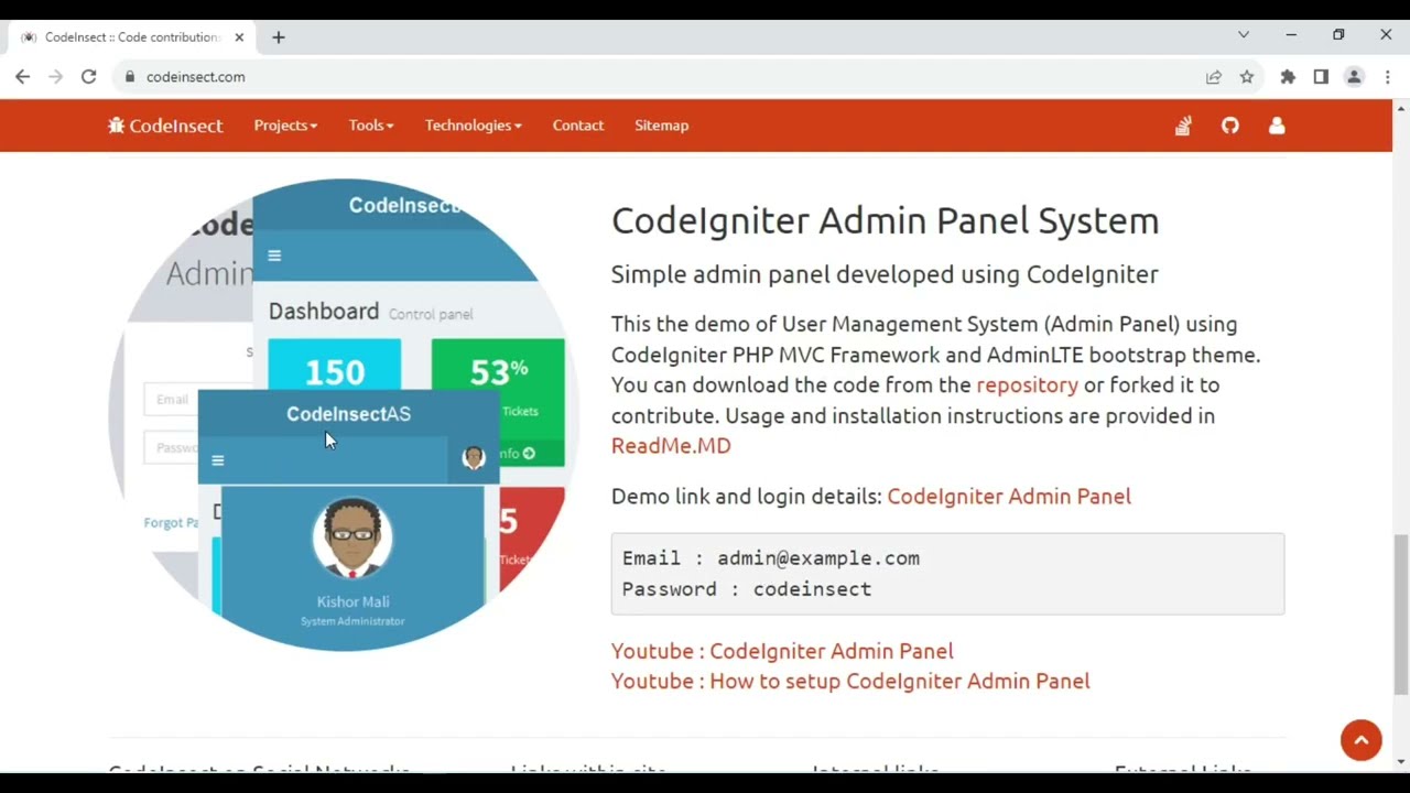 #CodeIgniter Admin Panel with User Roles and Permissions