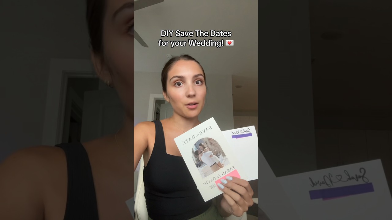 DIY Save the Date Wedding Invitations 💌 How to make invites in Canva for Brides to be! #diybride