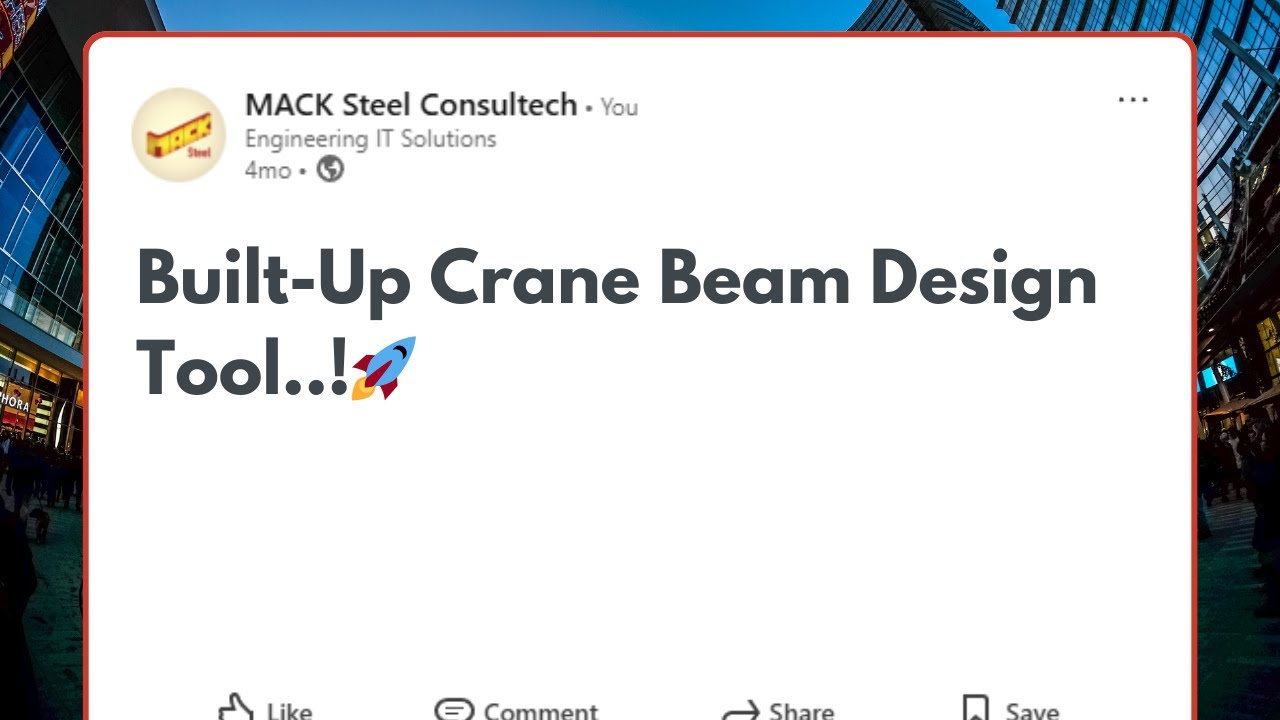 Built Up Crane Beam Design Tool