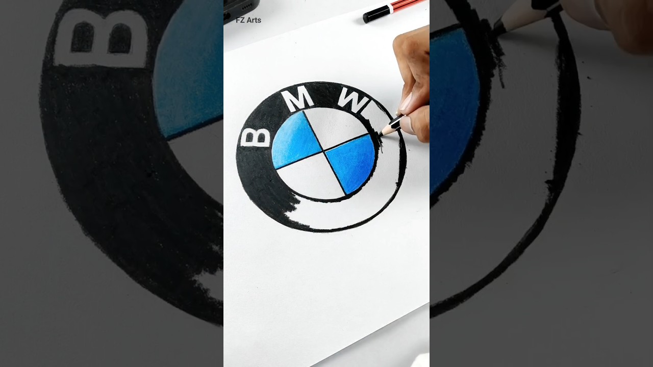 BMW logo drawing / #fzarts #shorts #bmw