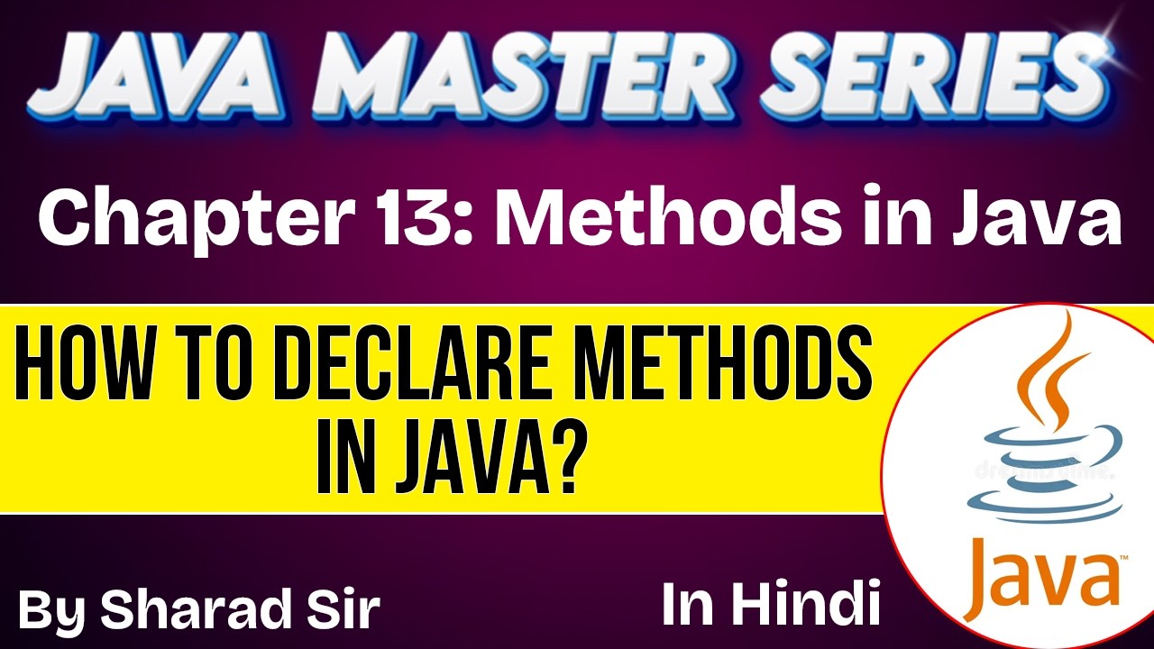 #13 Java Master Series | Methods in Java | How to Declare Methods in Java with Example? |Tpoint Tech