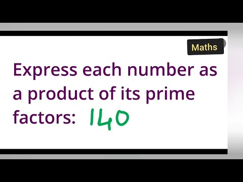 Express each number as a product of its prime factors: 140